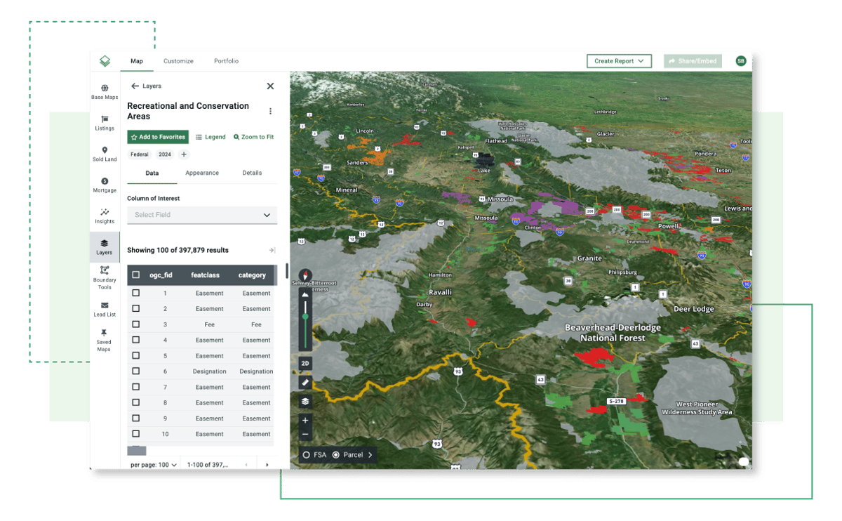 Map Highlight: Recreational and Conservation Areas Map